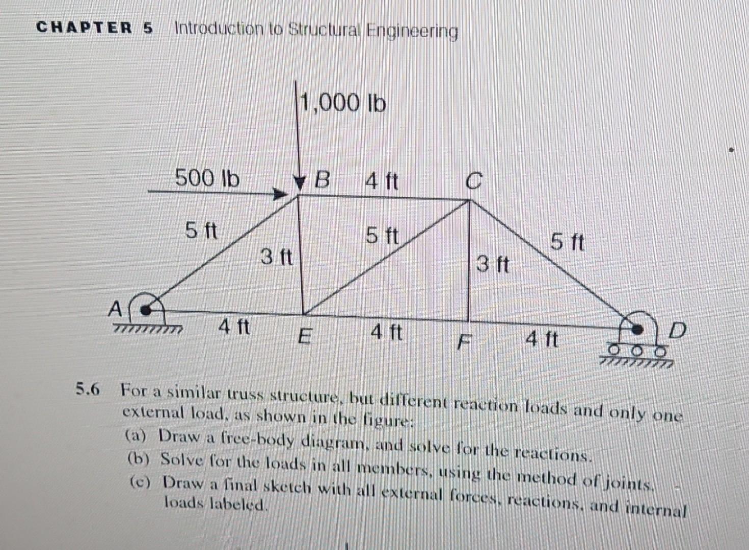 Solved CHAPTER 5 Introduction to Structural Engineering 5.6 | Chegg.com