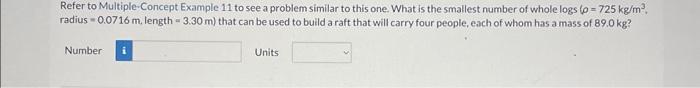 Solved Refer to Multiple-Concept Example 11 to see a problem | Chegg.com