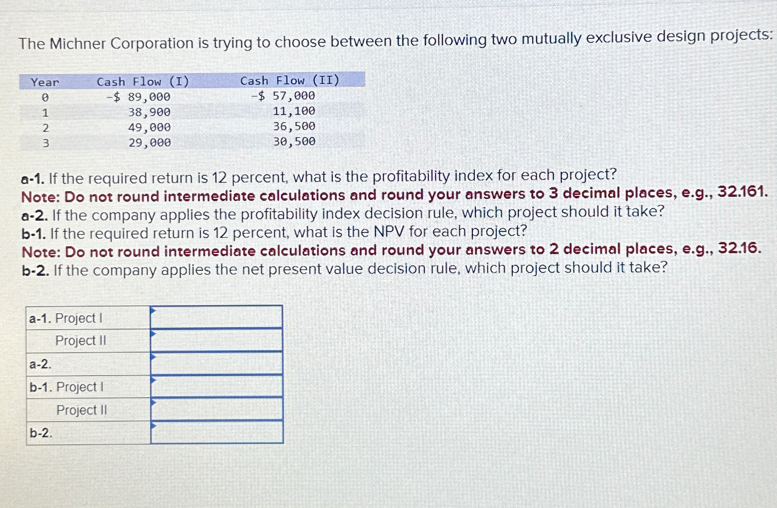 Solved The Michner Corporation is trying to choose between | Chegg.com