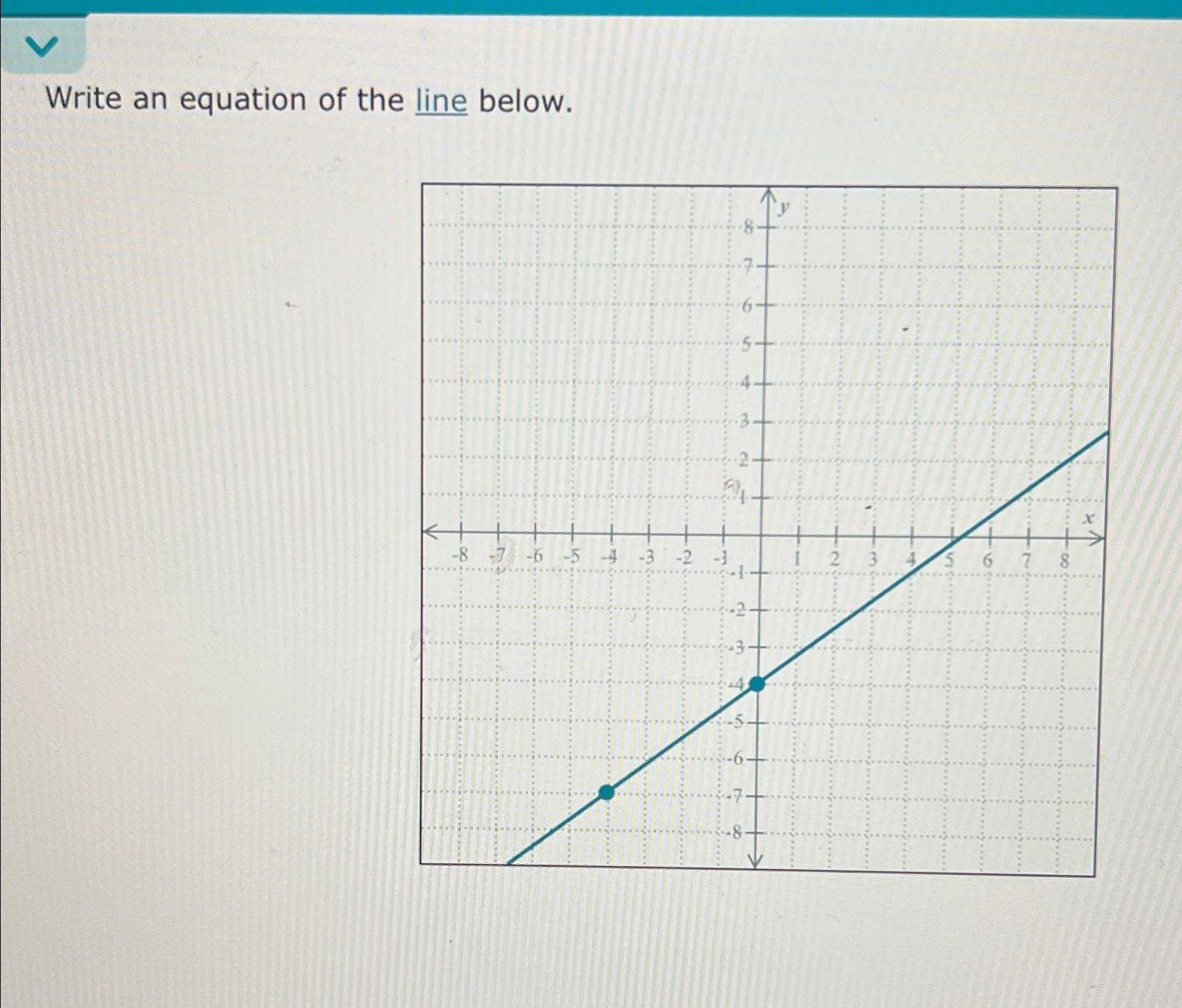 Solved Write an equation of the line below. | Chegg.com