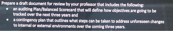 Prepare a draft document for review by your professor | Chegg.com