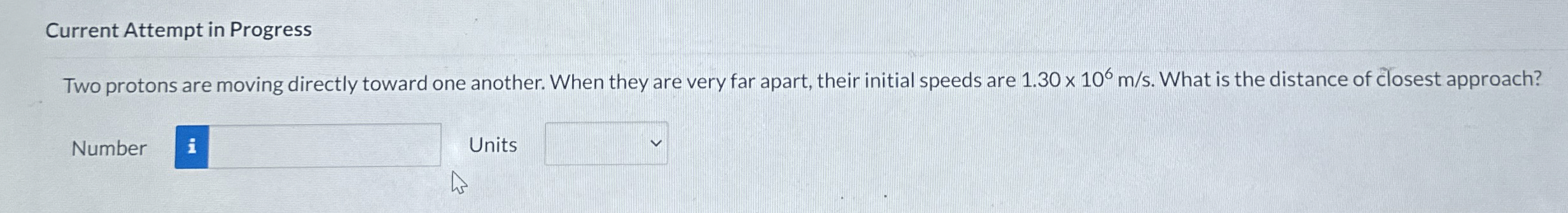 Solved Current Attempt in ProgressTwo protons are moving | Chegg.com