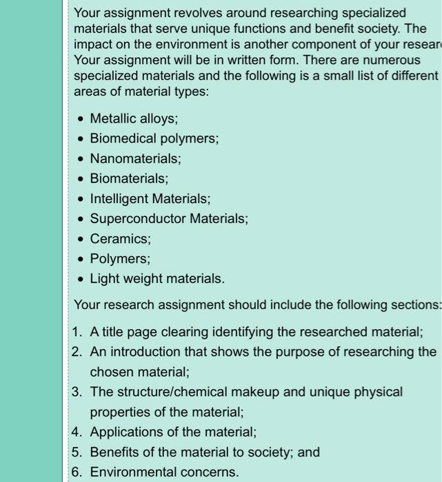 Solved Your assignment revolves around researching | Chegg.com