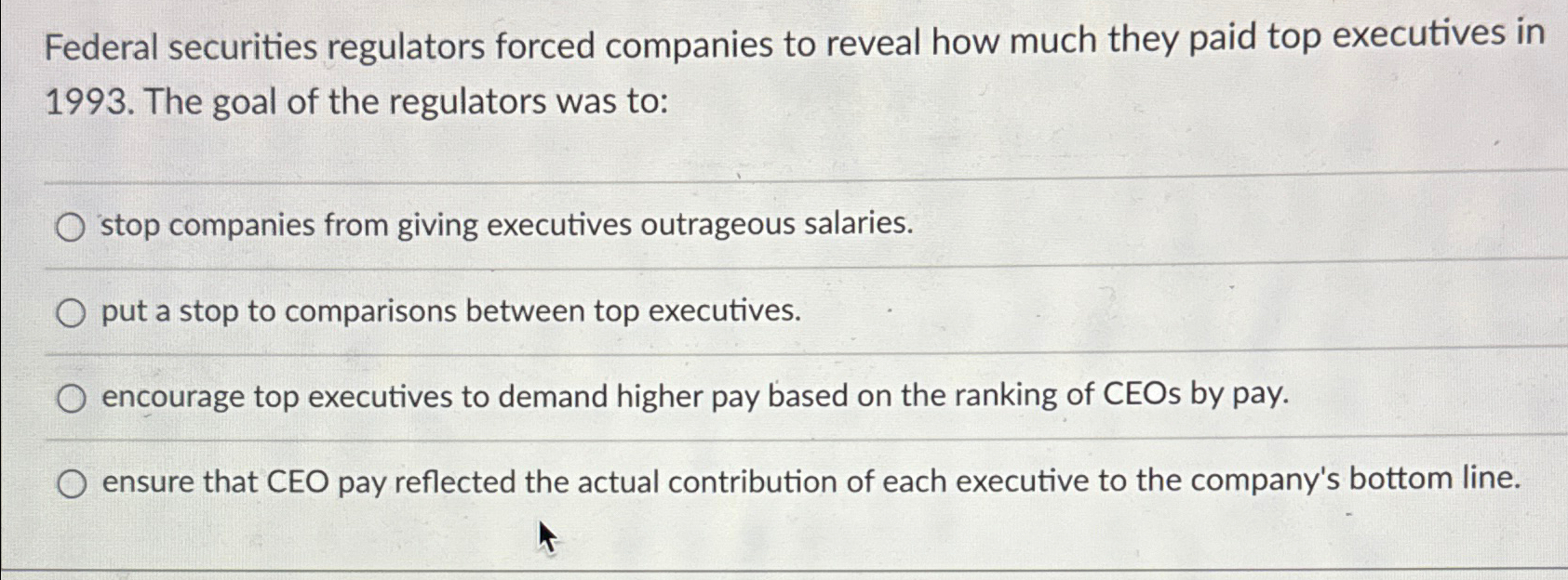 Solved Federal securities regulators forced companies to | Chegg.com