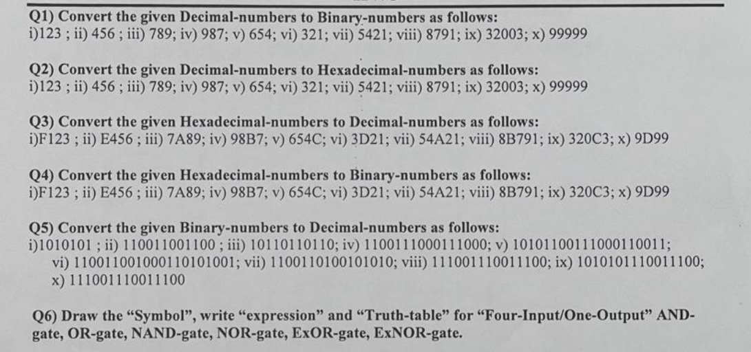 Solved Q1) ﻿Convert the given Decimal-numbers to | Chegg.com