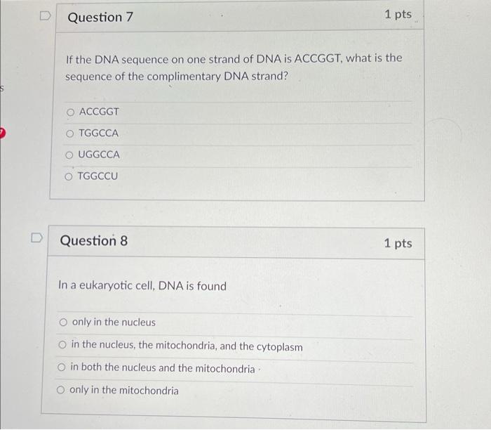 Solved If the DNA sequence on one strand of DNA is ACCGGT, | Chegg.com
