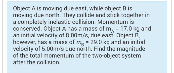 Solved Object A is moving due east, while object B is moving | Chegg.com