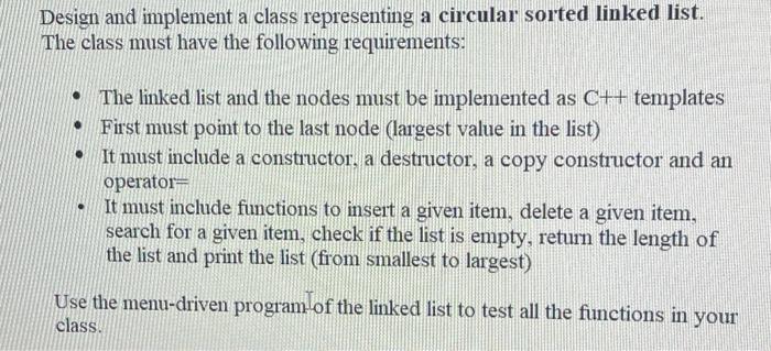 Solved Design and implement a class representing a circular | Chegg.com