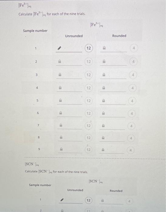 Solved CALIBRATION INITIAL CONCENTRATIONS Complete the table | Chegg.com