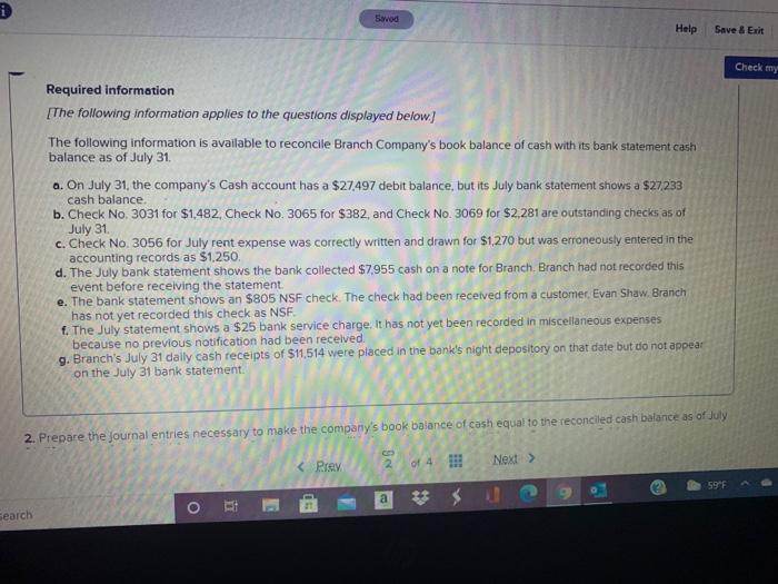 Solved Savod Help Save & Exit Check my Required information | Chegg.com