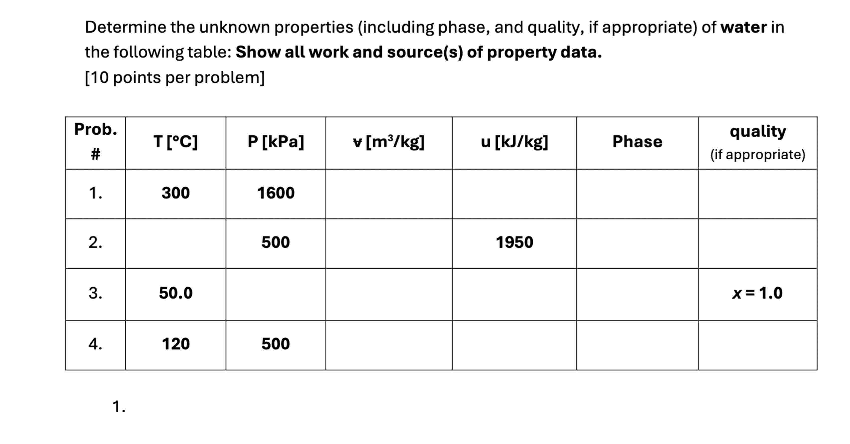 Solved Determine the unknown properties (including phase, | Chegg.com
