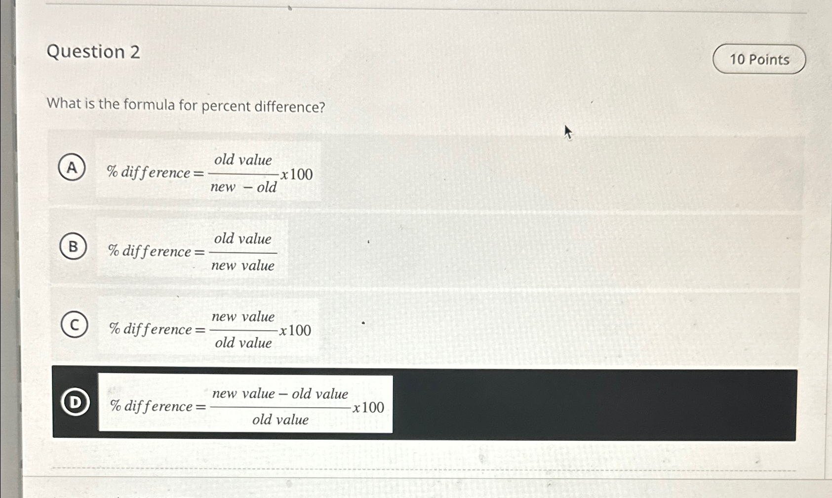 Solved Question 2What is the formula for percent | Chegg.com