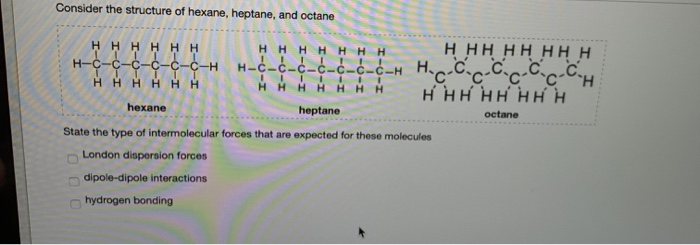 Solved Consider the structure of hexane, heptane, and octane | Chegg.com
