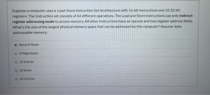Solved Suppose a computer uses a Load-Store Instruction Set | Chegg.com