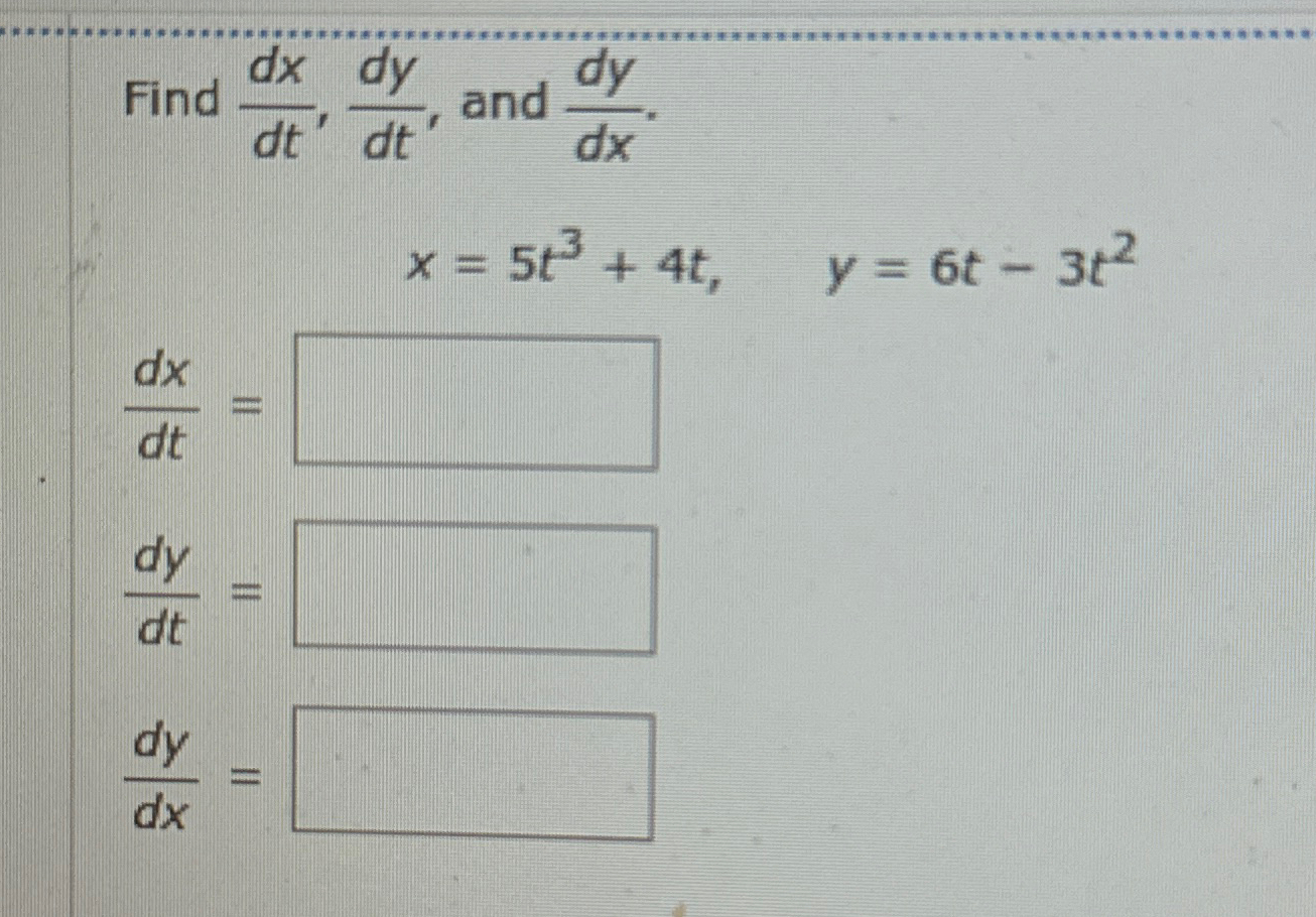Solved Find dxdt,dydt, ﻿and | Chegg.com