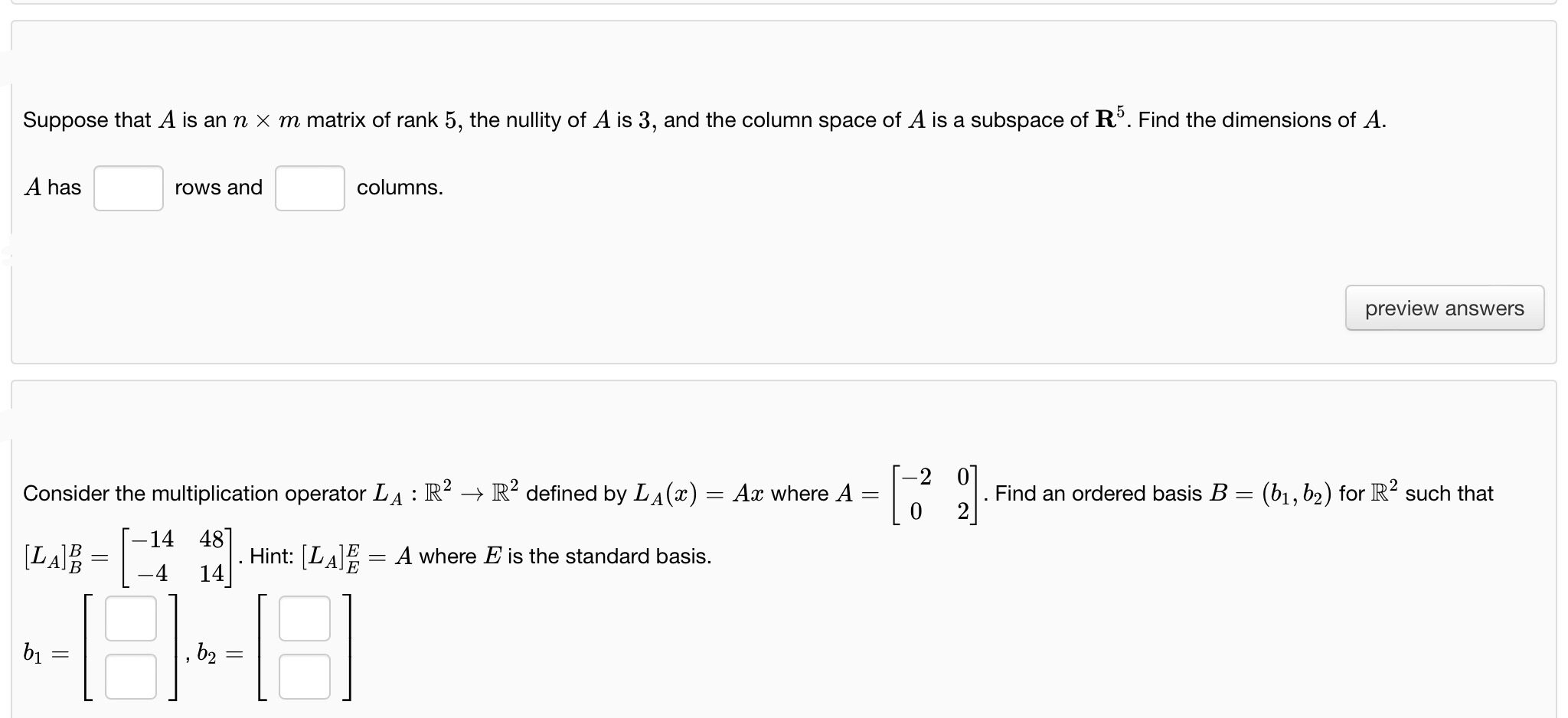 Solved Suppose that A ﻿is an n×m ﻿matrix of rank 5 , ﻿the | Chegg.com