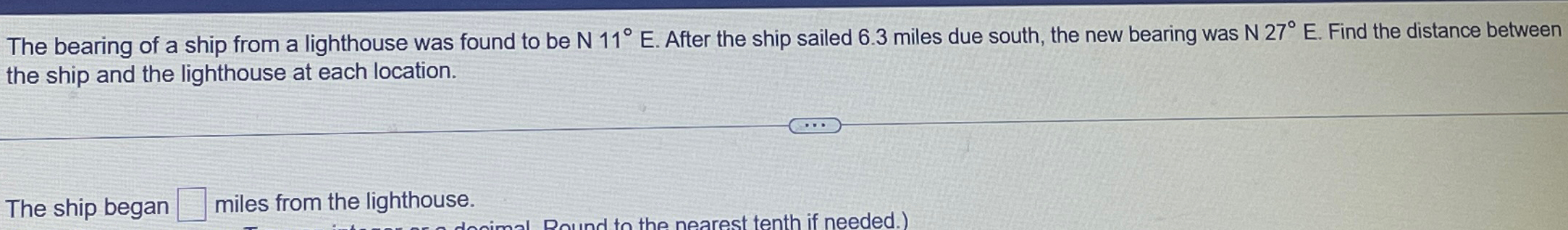 Solved The bearing of a ship from a lighthouse was found to | Chegg.com