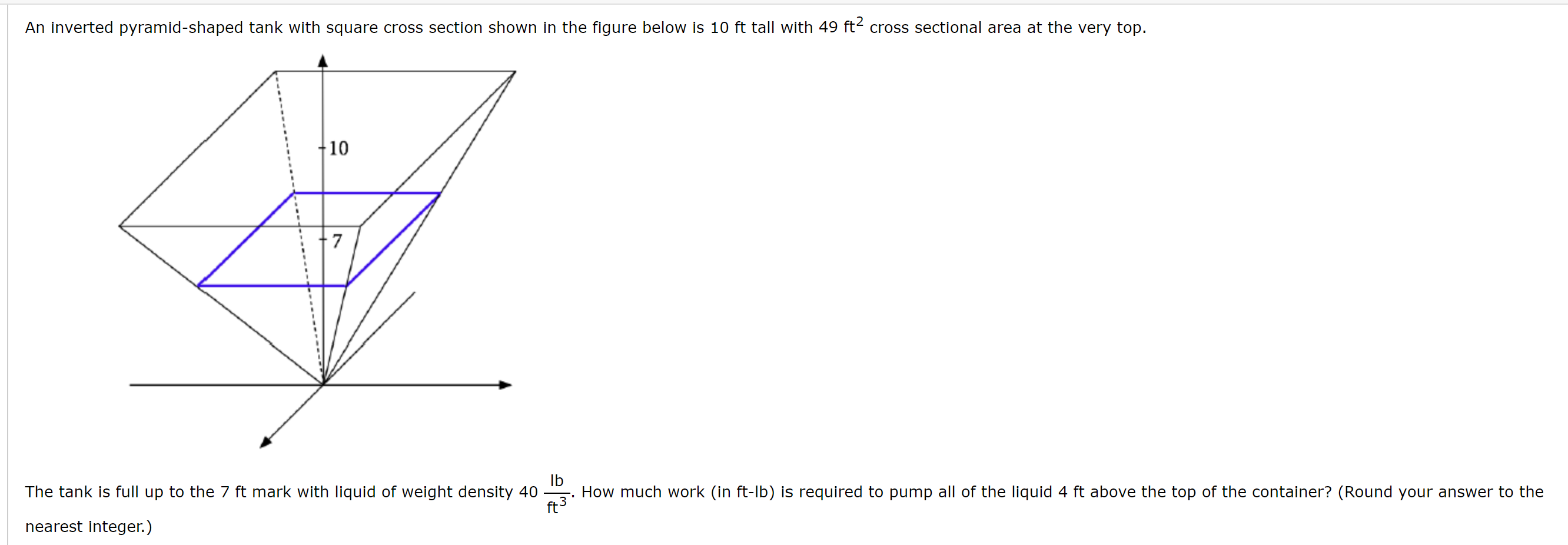 Solved An inverted pyramid-shaped tank with square cross | Chegg.com