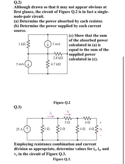 Solved Q.1) (a) Determine a numerical value for each current | Chegg.com