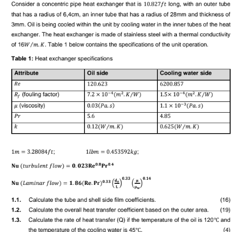 Solved Consider a concentric pipe heat exchanger that is | Chegg.com