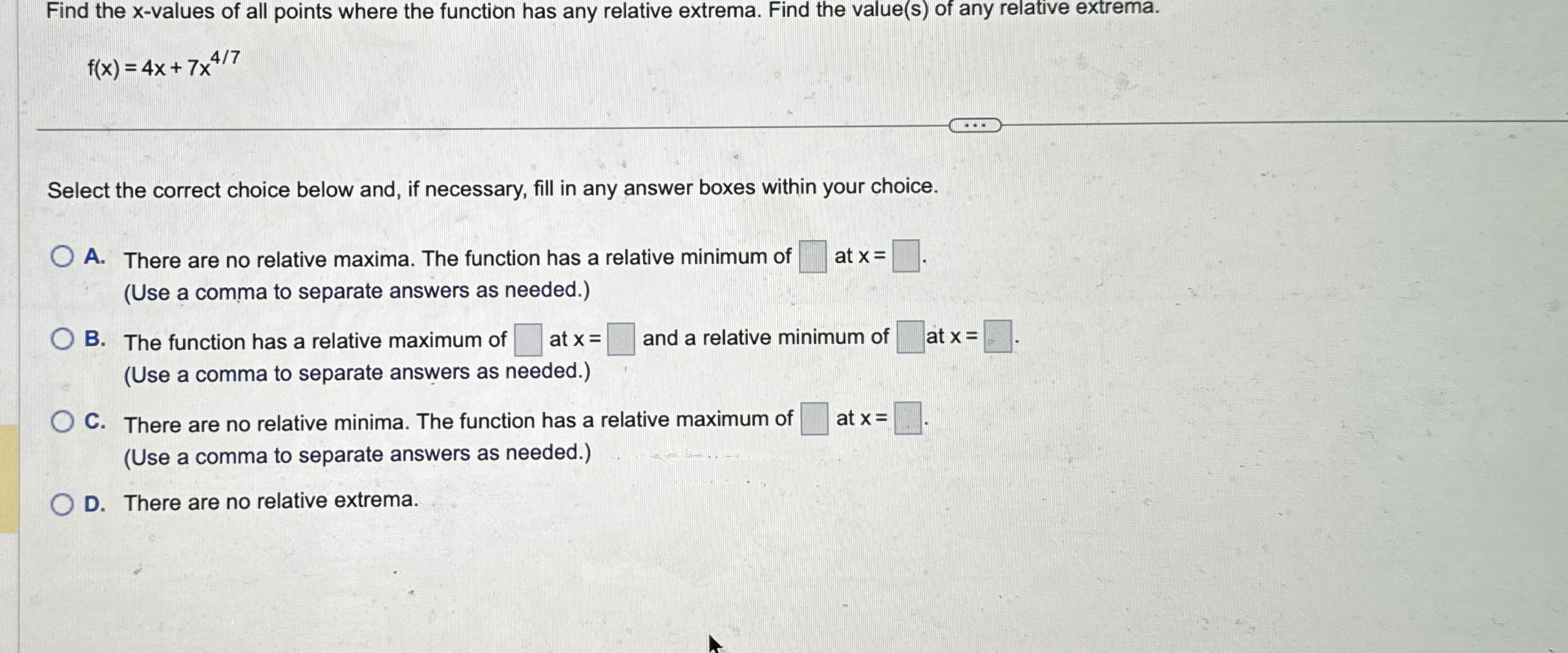Solved Find the x-values of all points where the function | Chegg.com