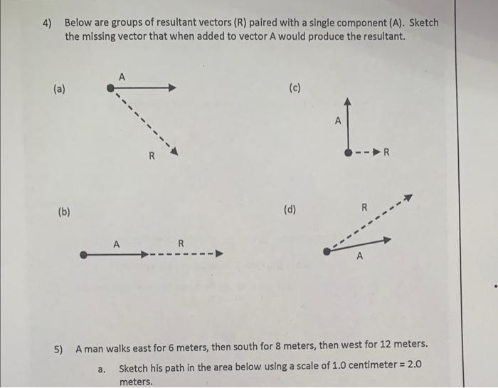 Solved 4) Below are groups of resultant vectors (R) paired | Chegg.com