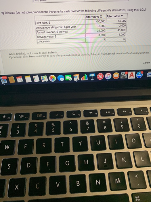 Solved 2) Tabulate (do not solve problem) the incremental | Chegg.com