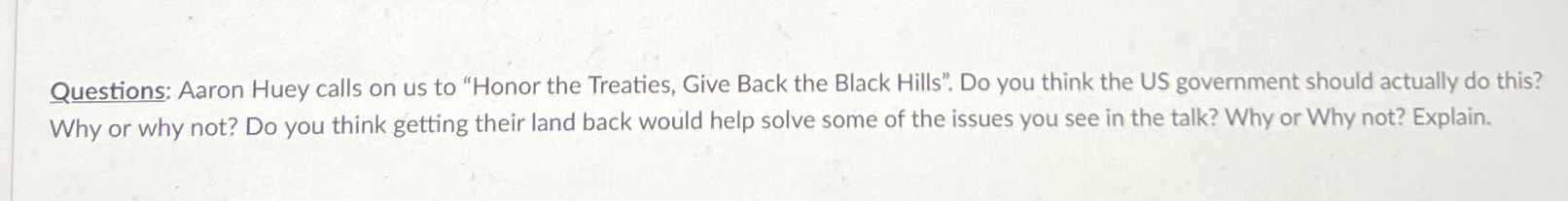 Solved Questions: Aaron Huey calls on us to "Honor the | Chegg.com