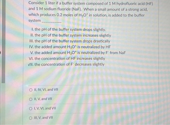 Solved Consider 1 liter if a buffer system composed of 1M | Chegg.com