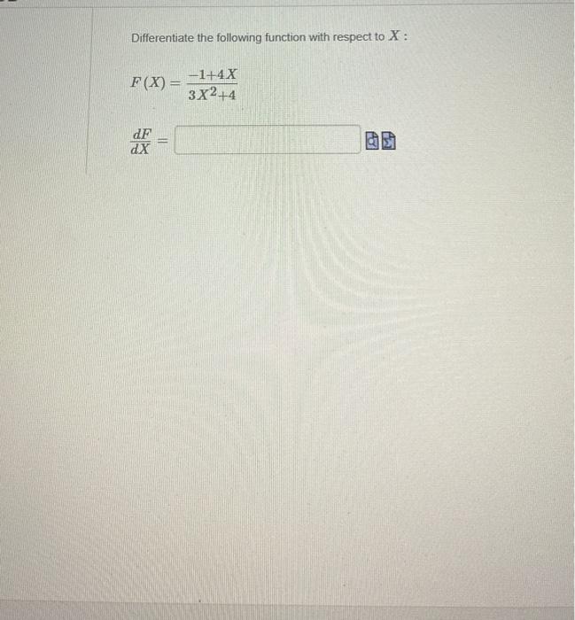 Solved Differentiate the following function with respect to | Chegg.com