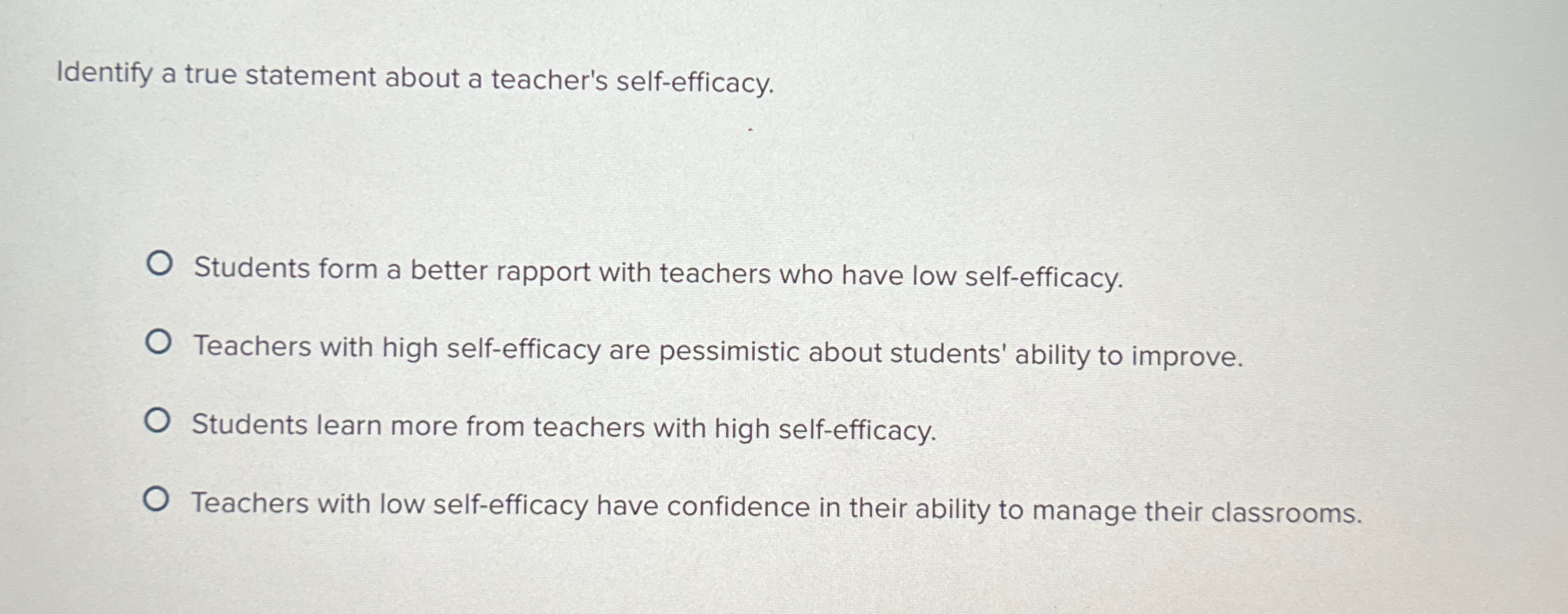 Solved Identify a true statement about a teacher's | Chegg.com