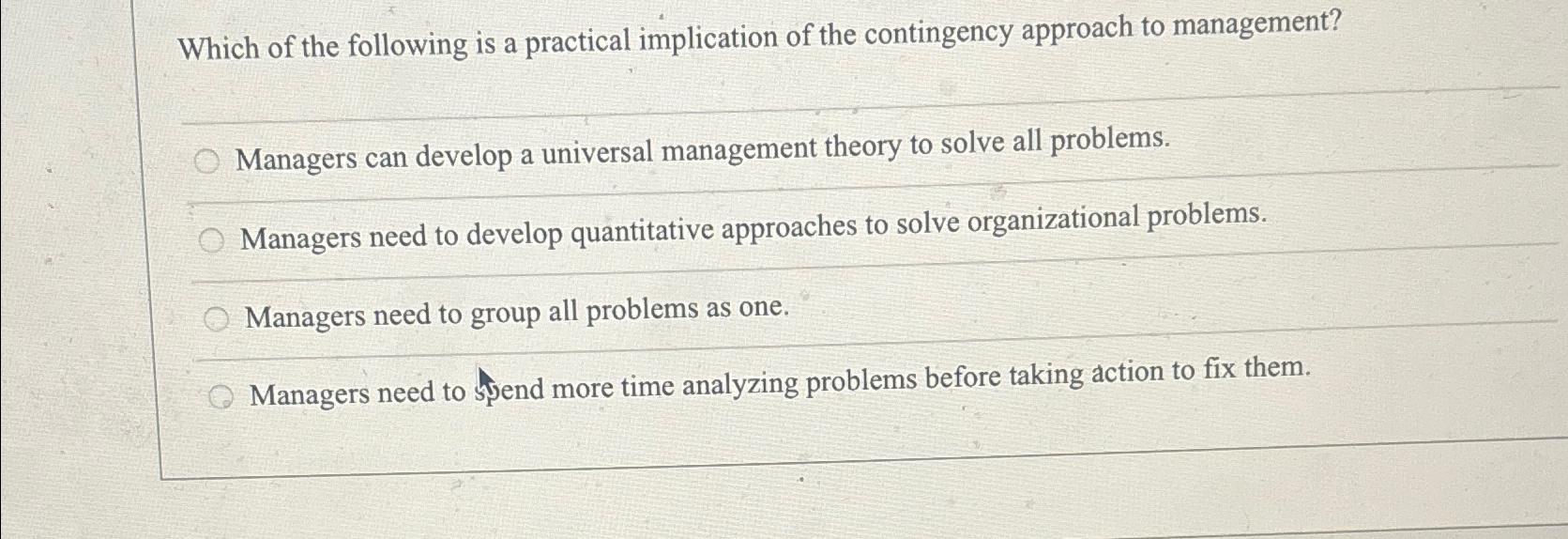 Solved Which of the following is a practical implication of | Chegg.com