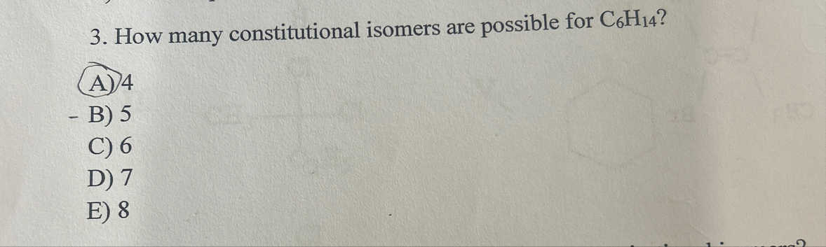 Solved How many constitutional isomers are possible for | Chegg.com