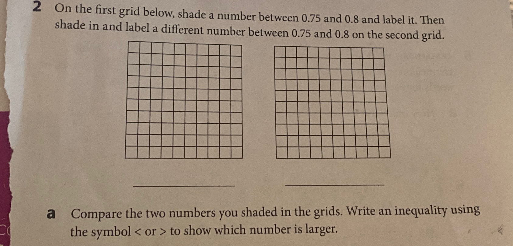 Solved 2 ﻿On the first grid below, shade a number between | Chegg.com