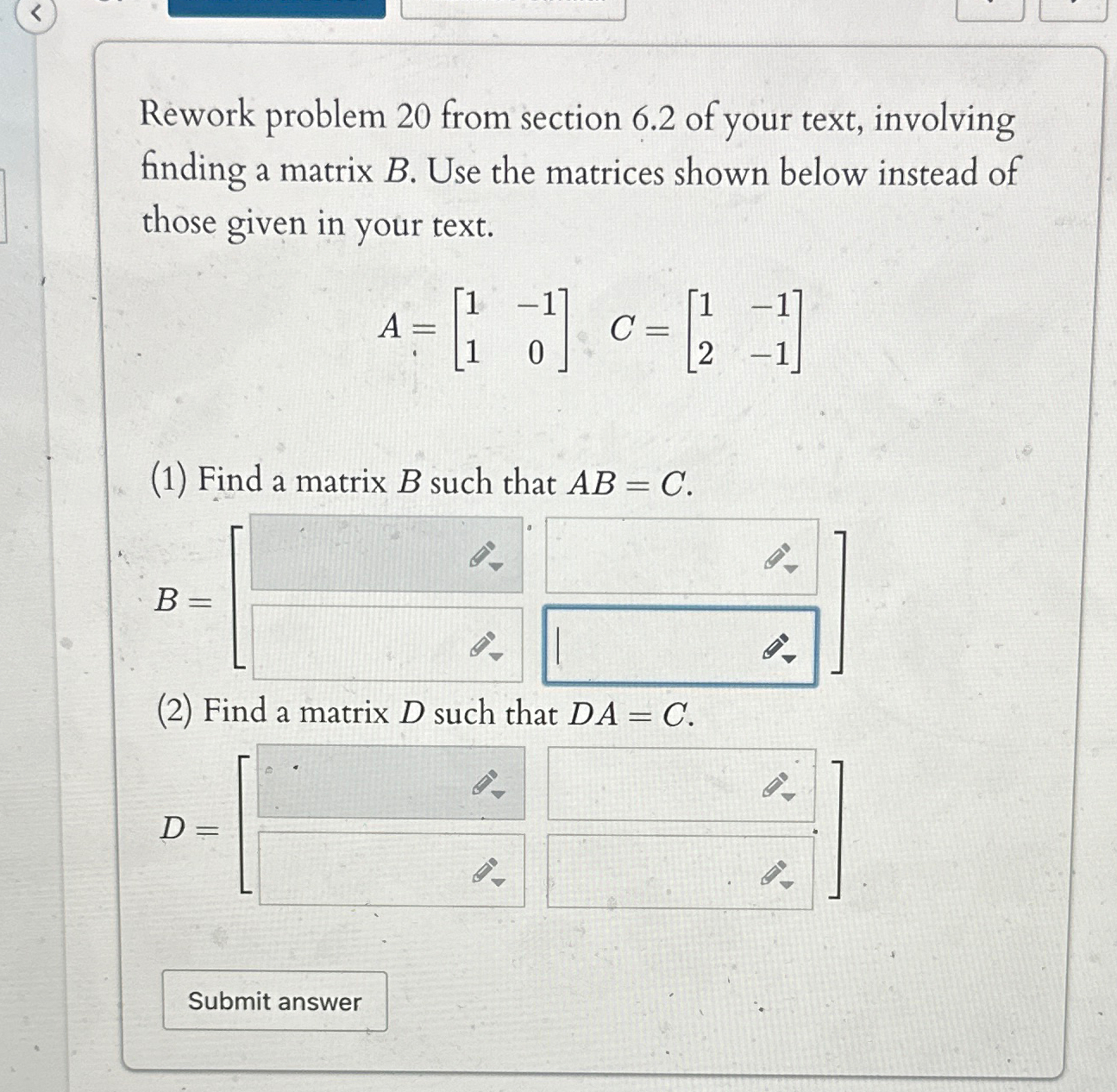 Solved Rework problem 20 ﻿from section 6.2 ﻿of your text, | Chegg.com