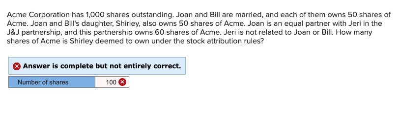 Solved Acme Corporation has 1,000 ﻿shares outstanding. Joan | Chegg.com
