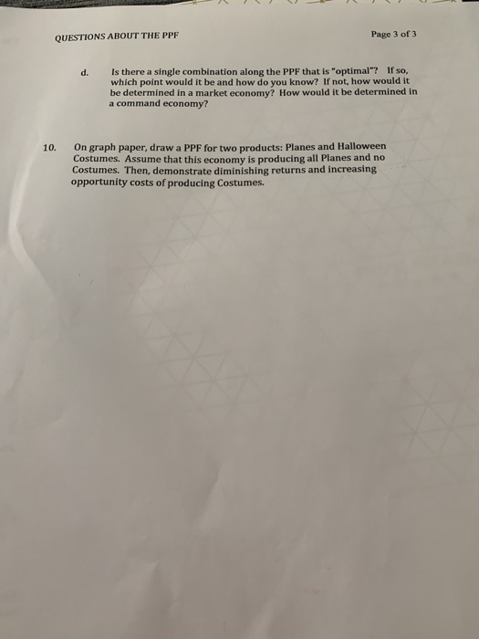 Solved Questions About The Ppf Page 1 Of 3 Questions About