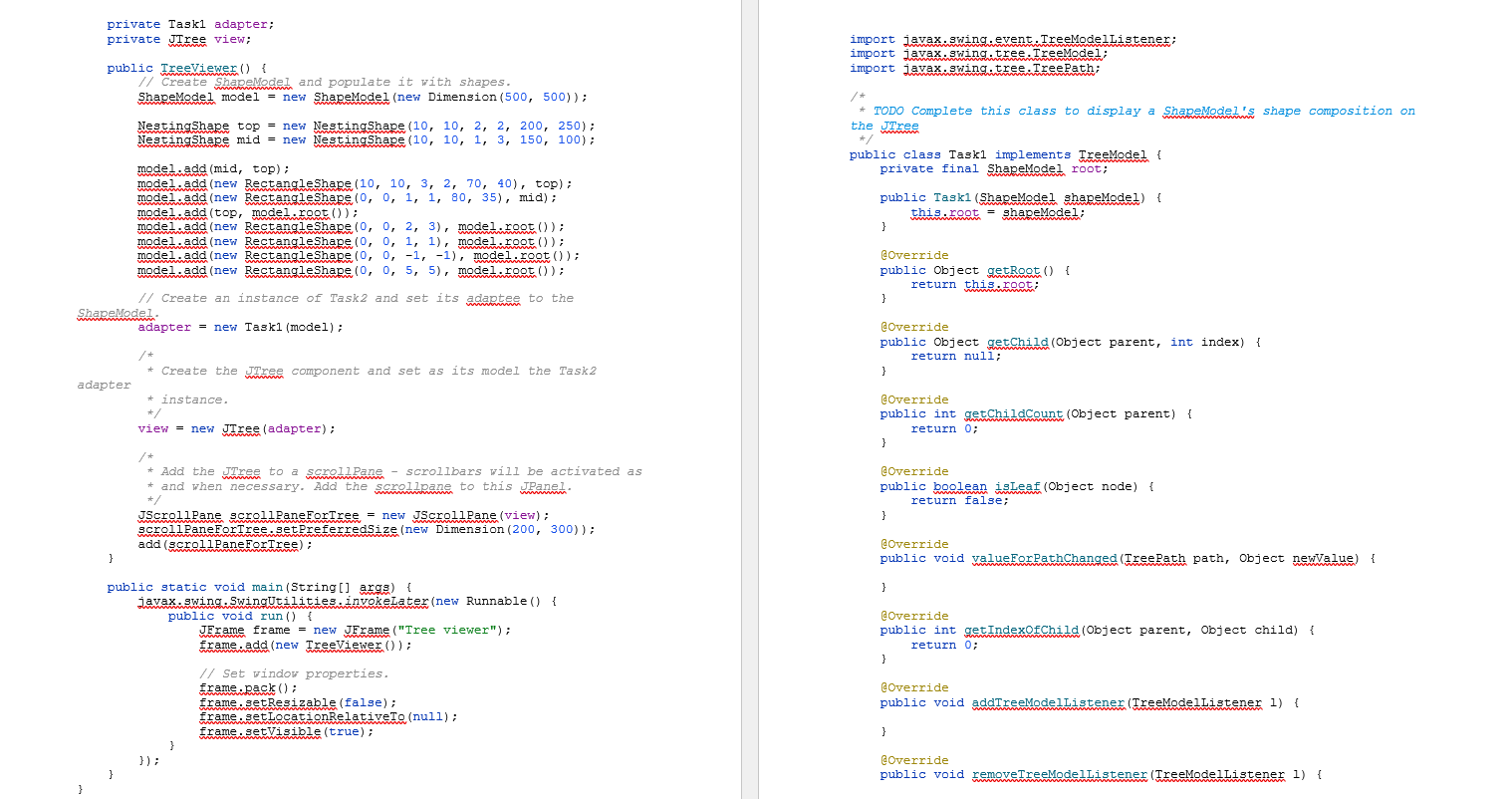 Solved How to implement JTrewe view | Chegg.com