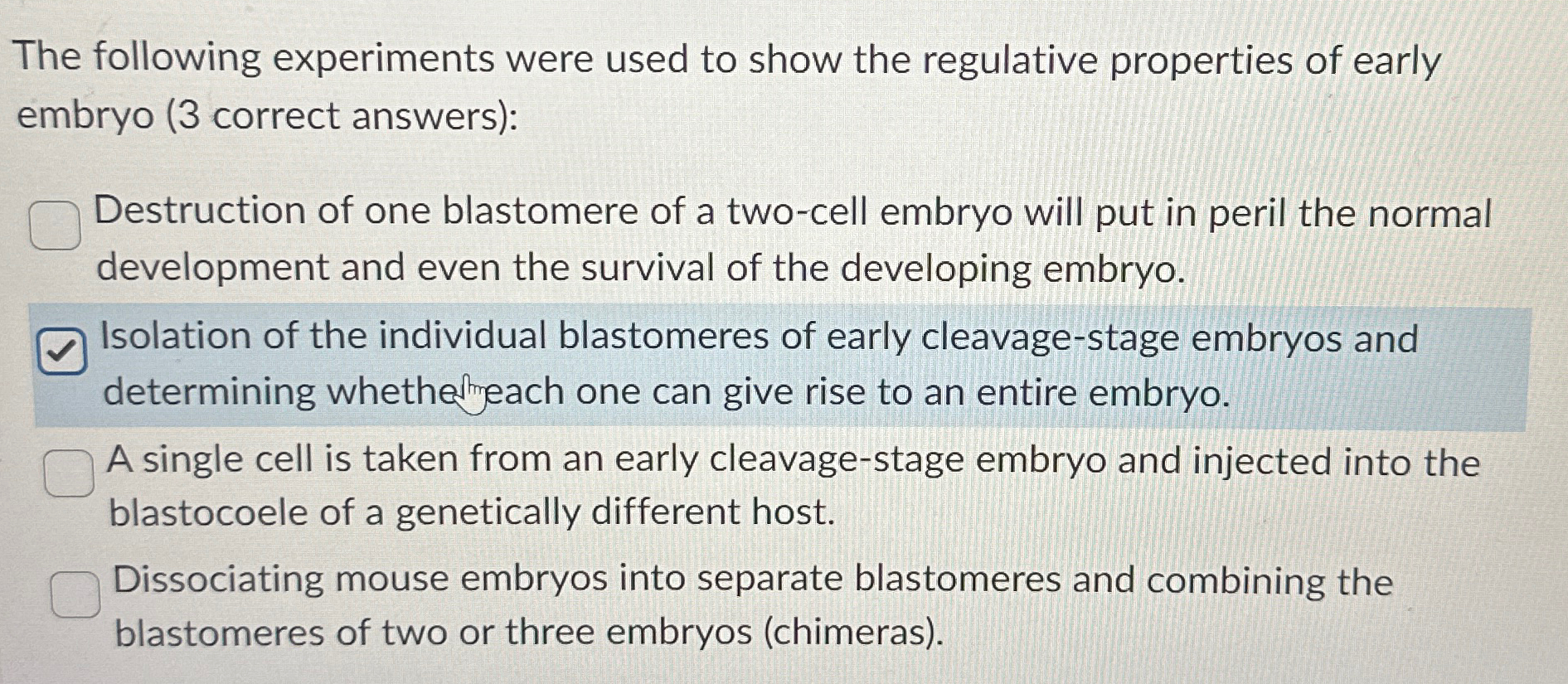 Solved The following experiments were used to show the | Chegg.com
