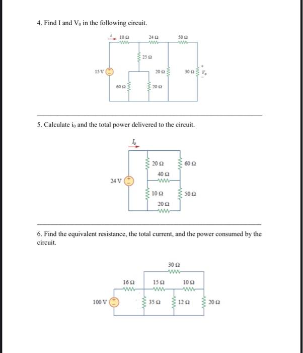 Solved 1. Find I0 in the following circuit 2. Find V0 in the | Chegg.com