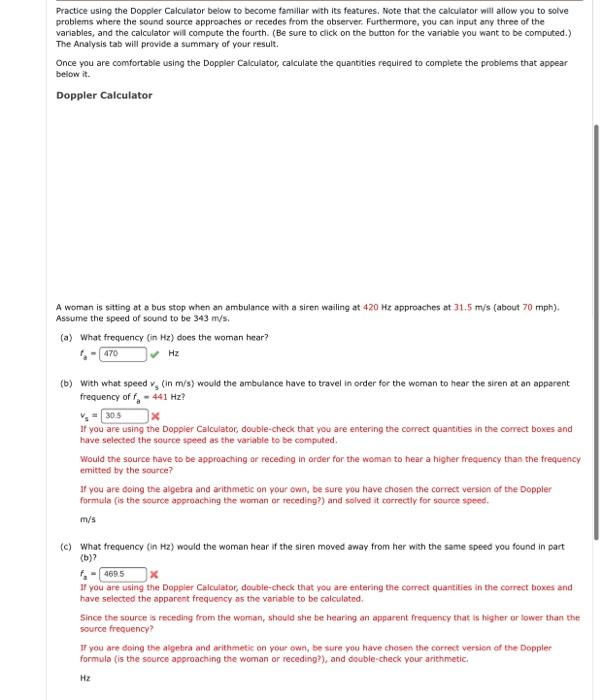 Solved Practice using the Doppler Calculator below to become | Chegg.com