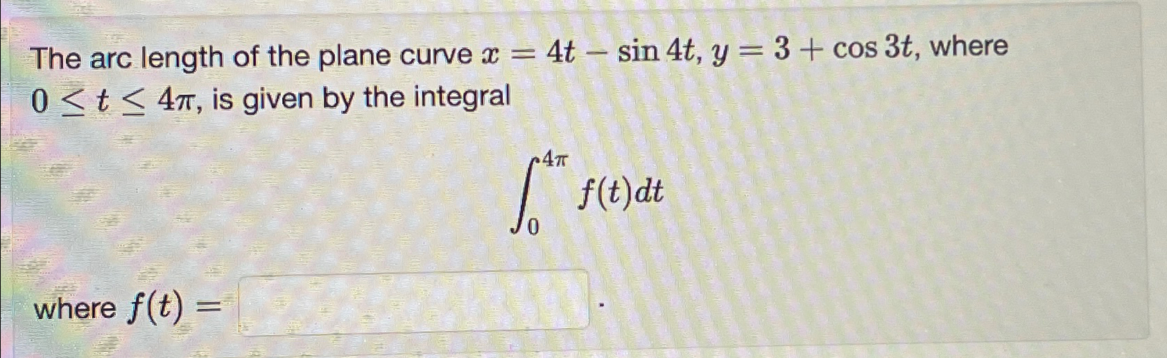Solved The arc length of the plane curve | Chegg.com