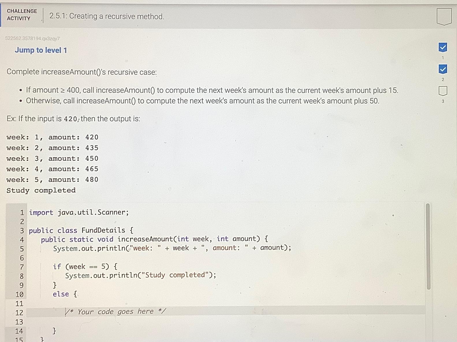 Solved CHALLENGEACTIVITY2.5.1: Creating a recursive | Chegg.com