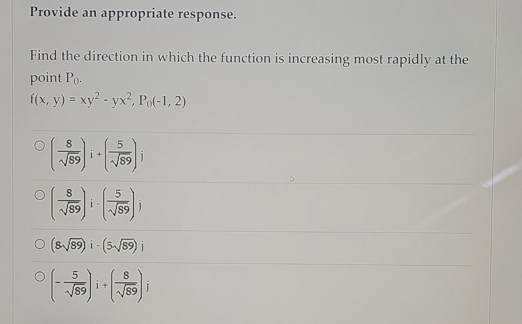 Solved Provide An Appropriate Response Find The Direction