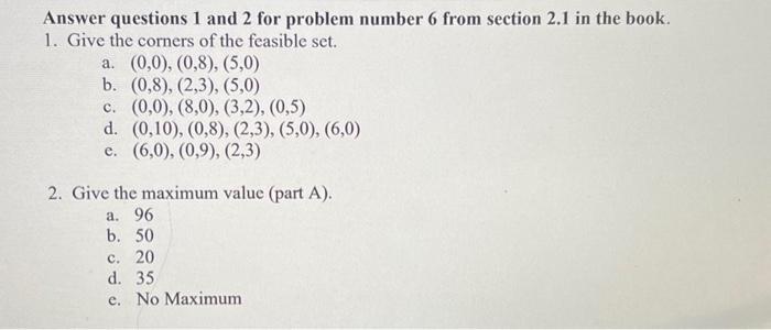 Solved F=7x+12yAnswer questions 1 and 2 for problem number 6 | Chegg.com