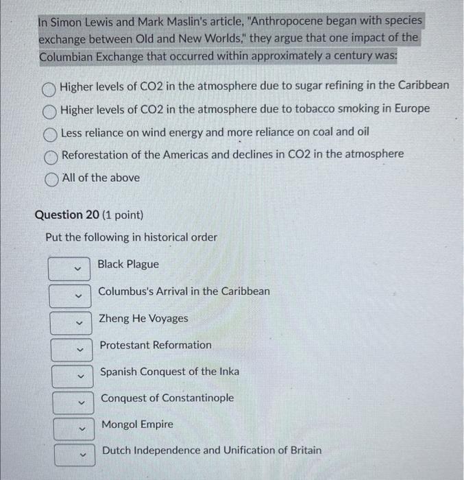 In Simon Lewis and Mark Maslin's article, | Chegg.com