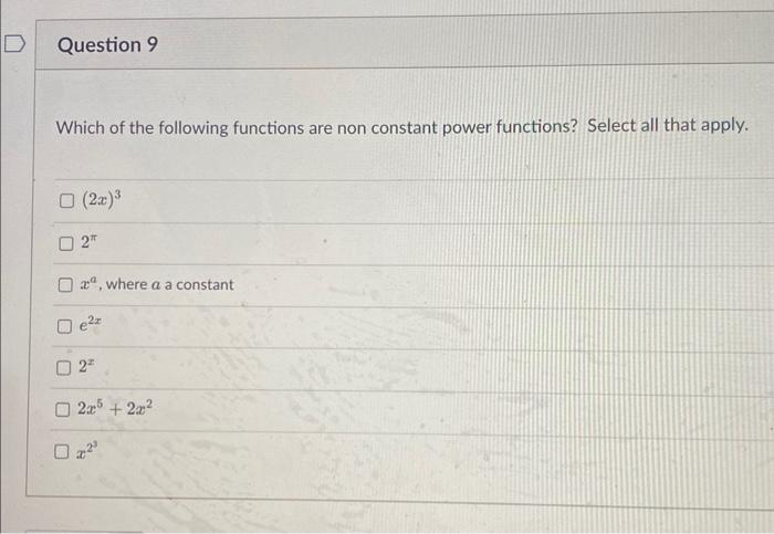 Solved Which of the following functions are non constant | Chegg.com