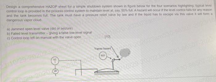 Solved Design a comprehensive HAZOP sheet for a simple | Chegg.com