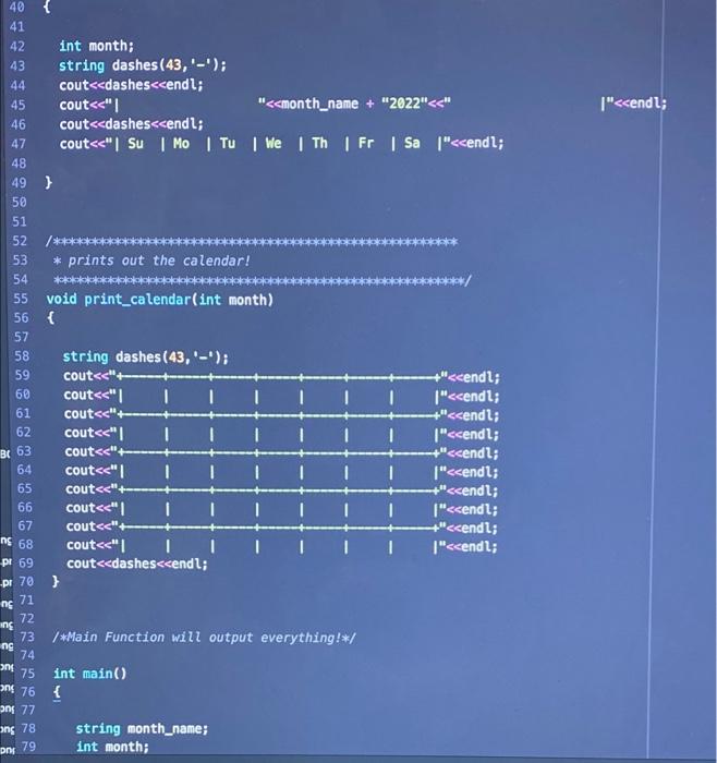 Solved C Calendar Why Isnt The Code Compiling The