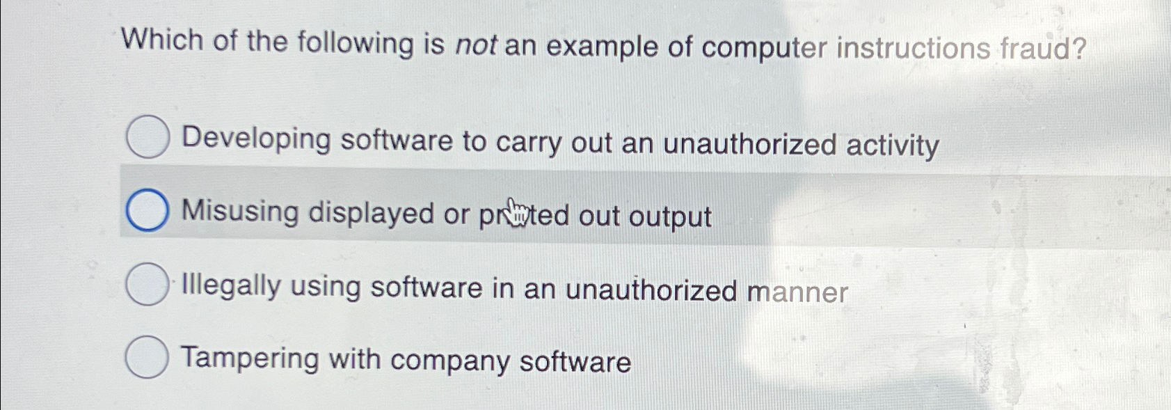 Solved Which of the following is not an example of computer | Chegg.com